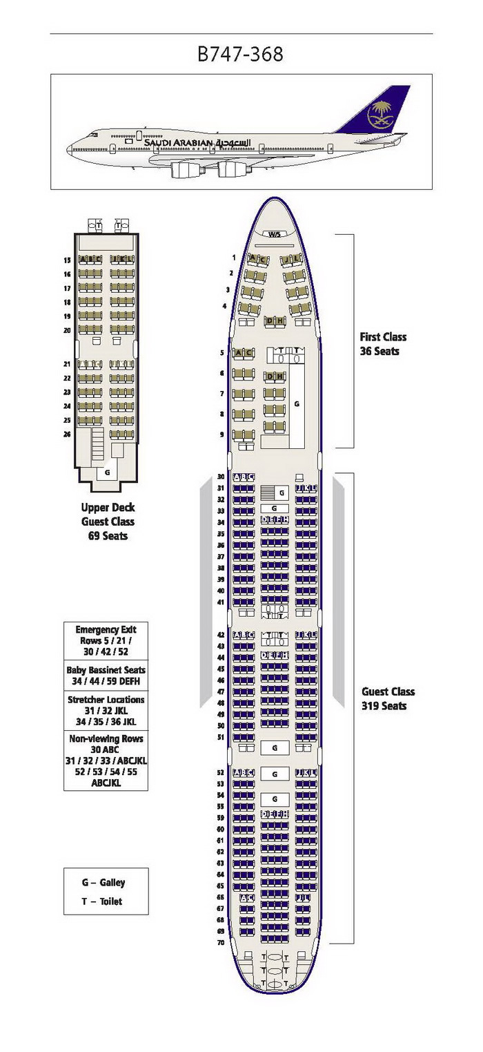 SAUDI ARABIAN Airlines Aircraft Seatmaps - Airline Seating Maps and Layouts